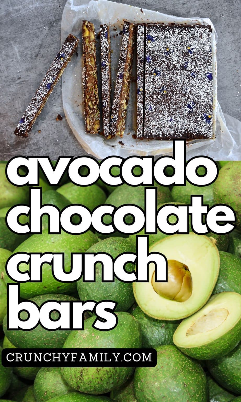 Crunch Avocado Chocolate Bars Recipe - Crunchy Family
