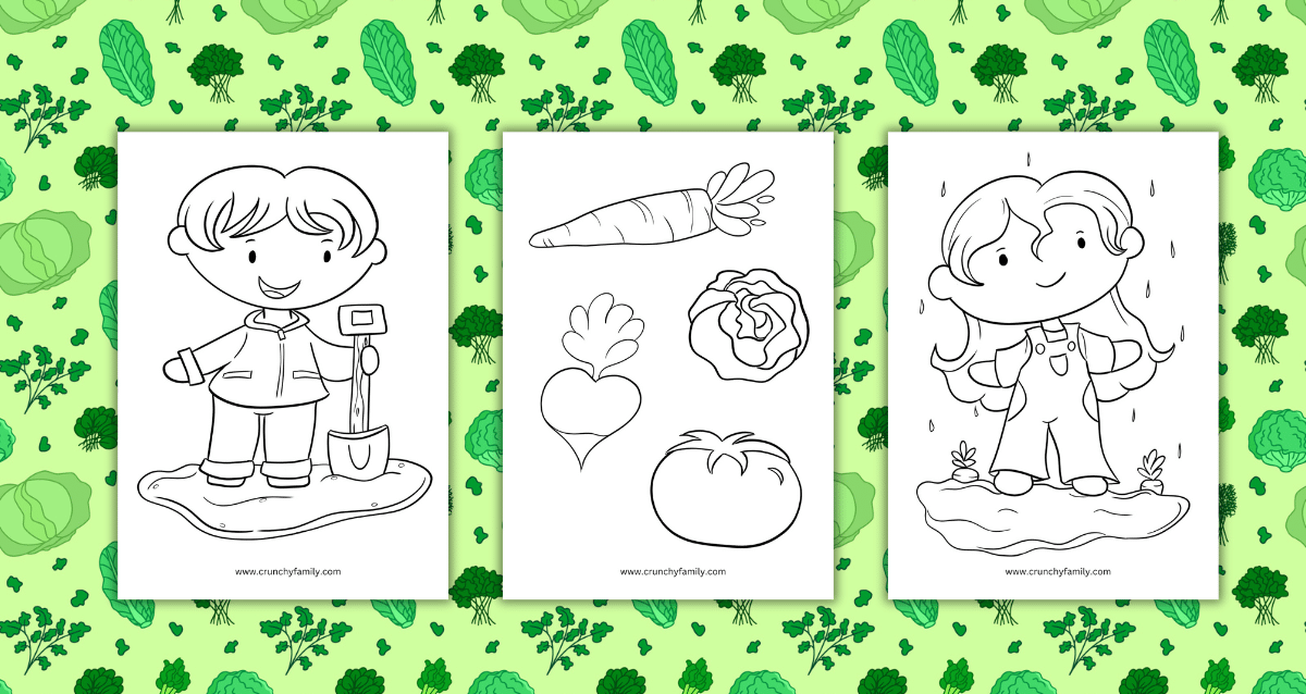 Easy Vegetable Coloring Pages - Crunchy Family